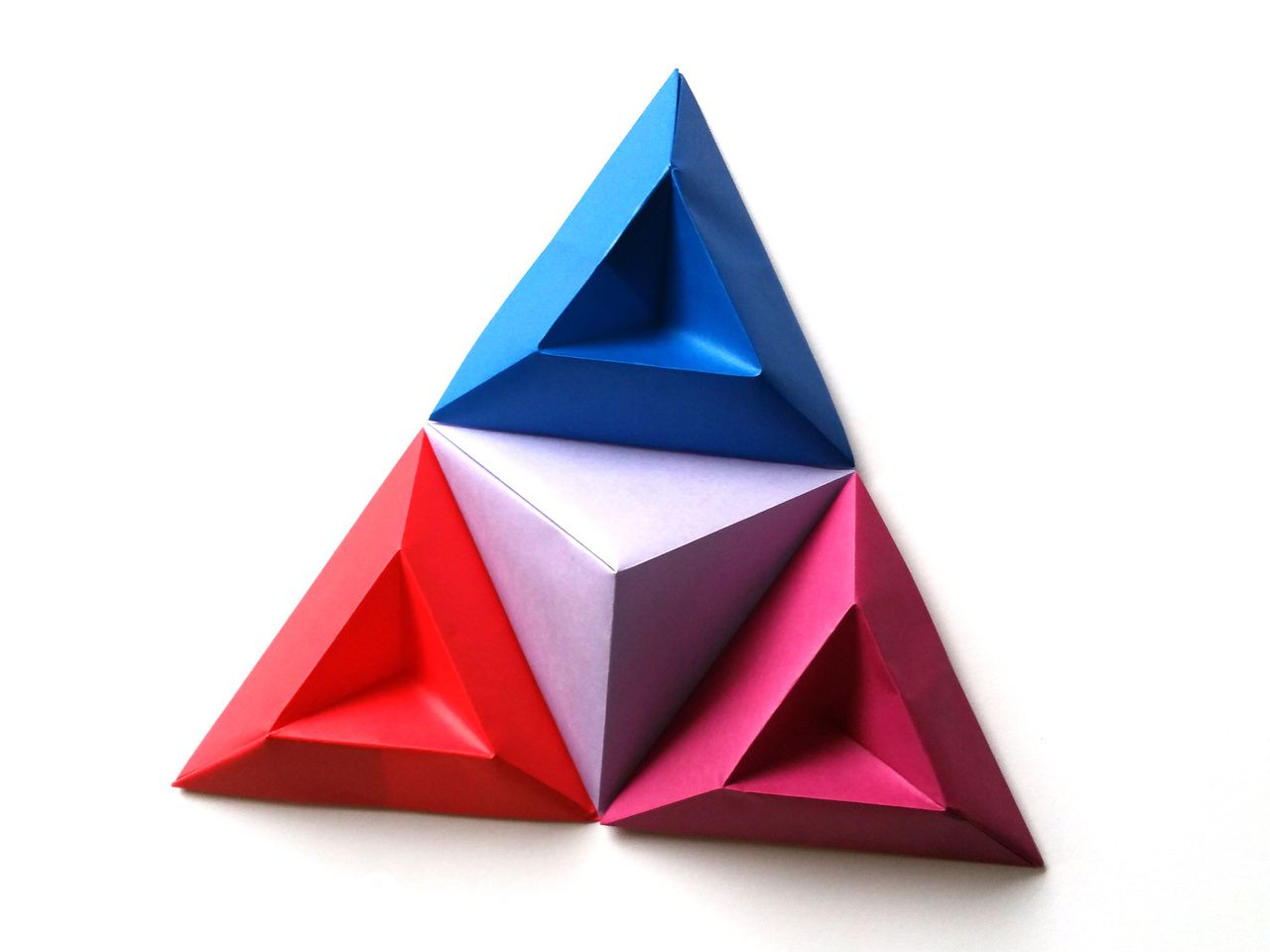 Origami Pyramid Pixels for 3D Paper Wall Art