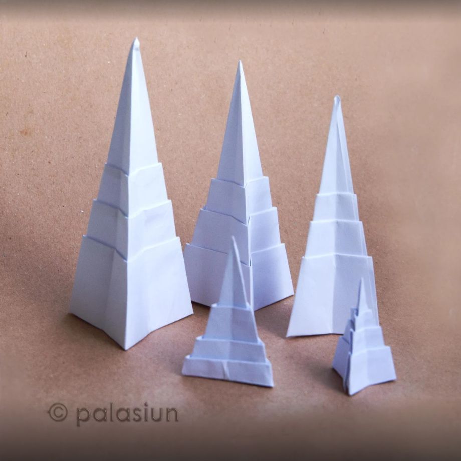 Origami Pyramid Trees