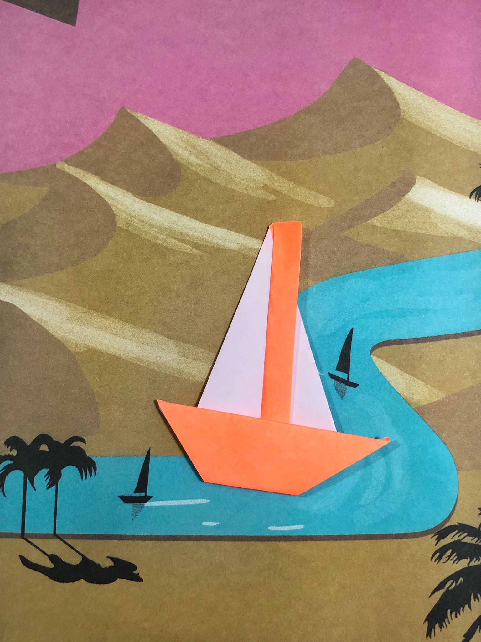 Origami boat in Florida, Buenos Aires Argentina
