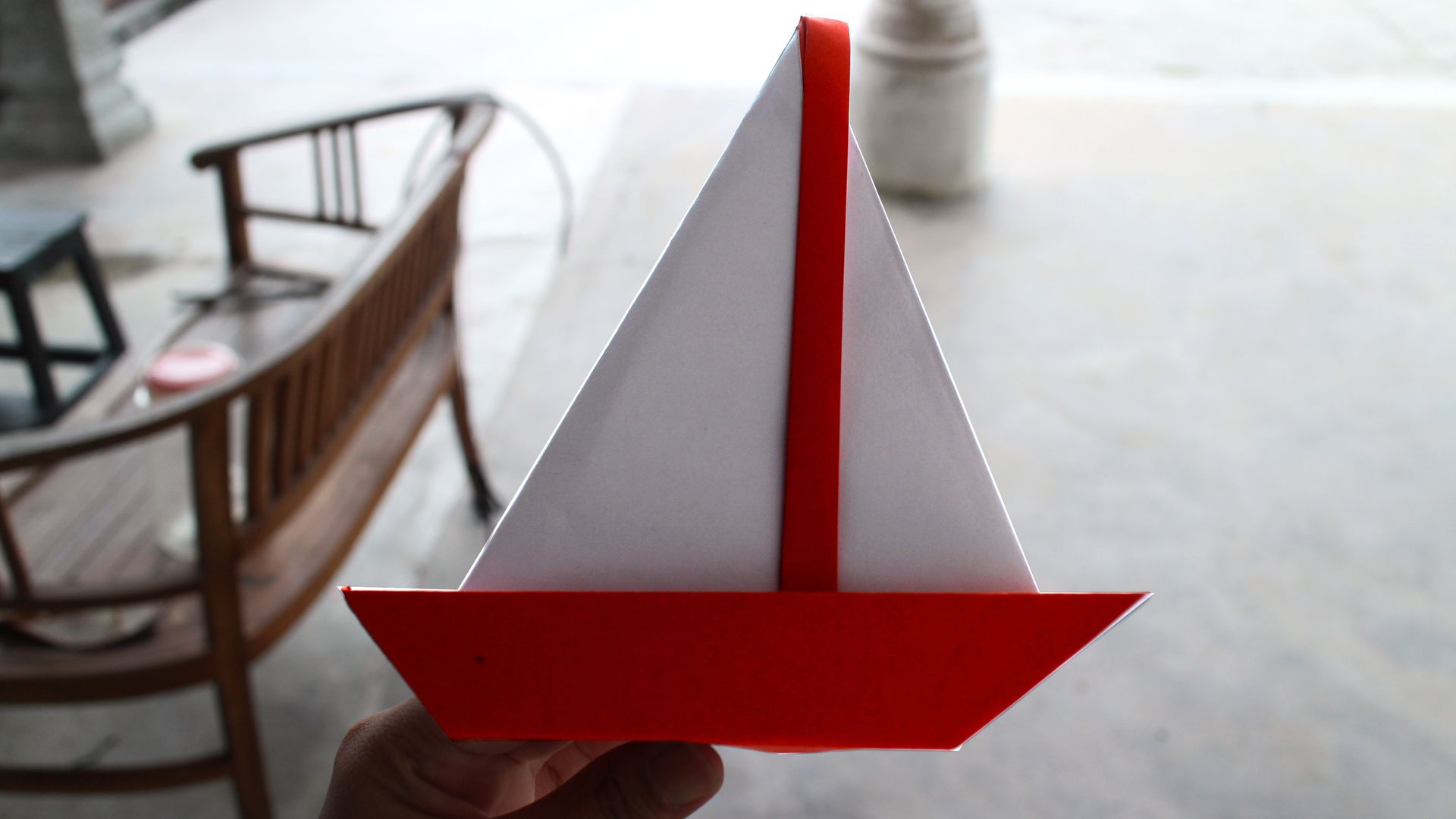 Origami sailboat in Malaysia