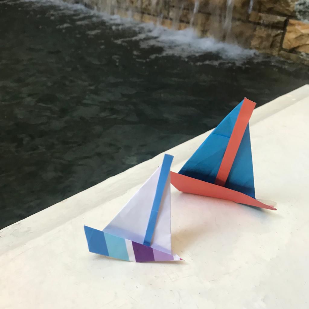 Origami boats in Singapore